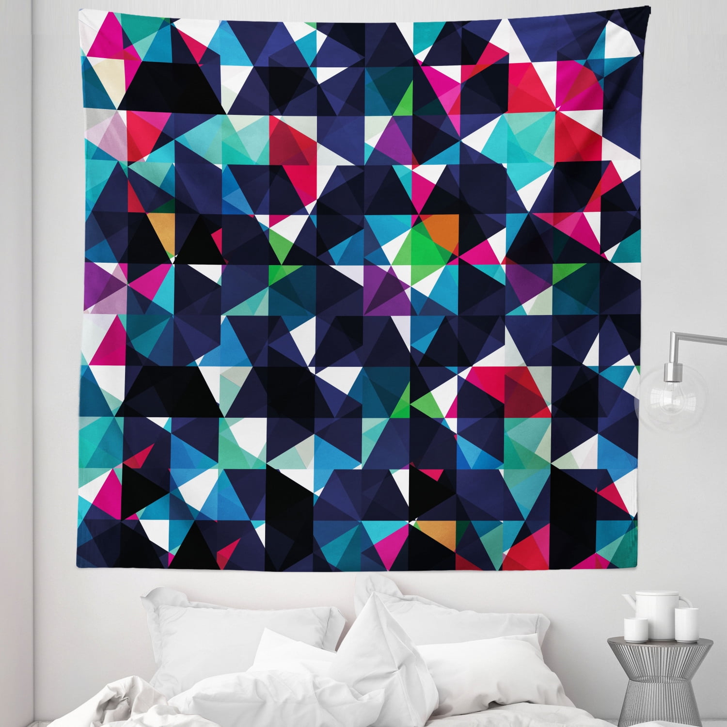 Geometric Tapestry, Retro Pattern with Colorful Mosaic Modern Optical ...