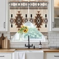 Brown Triangle Combination Swag Curtain Valance for Window 2 Panels ...