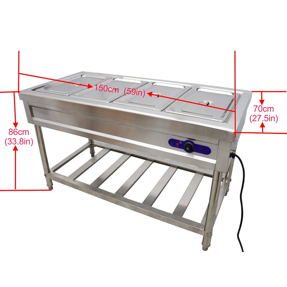 Buy INTBUYING Food Warmer 4 Well Electric Steam Table Bain-Marie Buffet ...