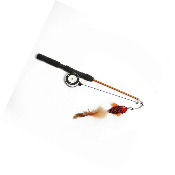 Pet Teaser Fishing Rod Cat Telescopic Excercise Interactive Toy Kitten ...