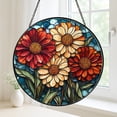 Birth Flower Window Suncatcher Glass Decor, Symbolic Floral Hanging ...