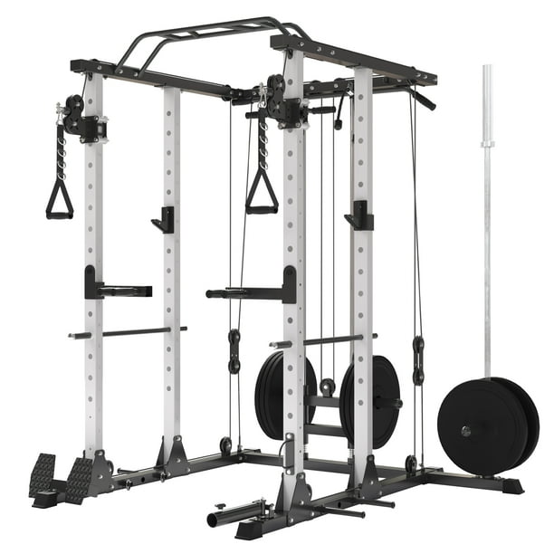 Mikolo Power Rack Cage, 1500 lbs Weight Rack with Cable Crossover ...