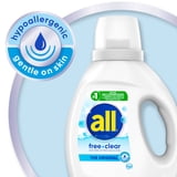 all Liquid Laundry Detergent, Free Clear for Sensitive Skin, 88 Fluid ...