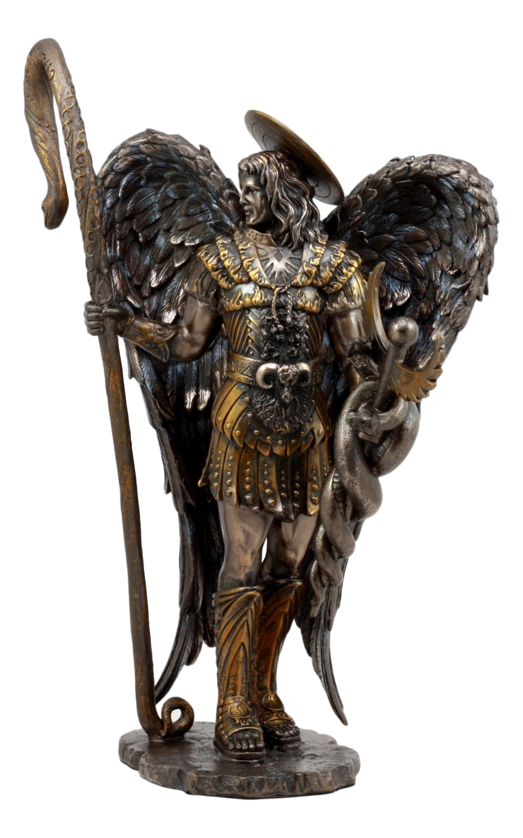 Ebros Saint Raphael The Archangel Holding Healing Staff Statue 13"H ...