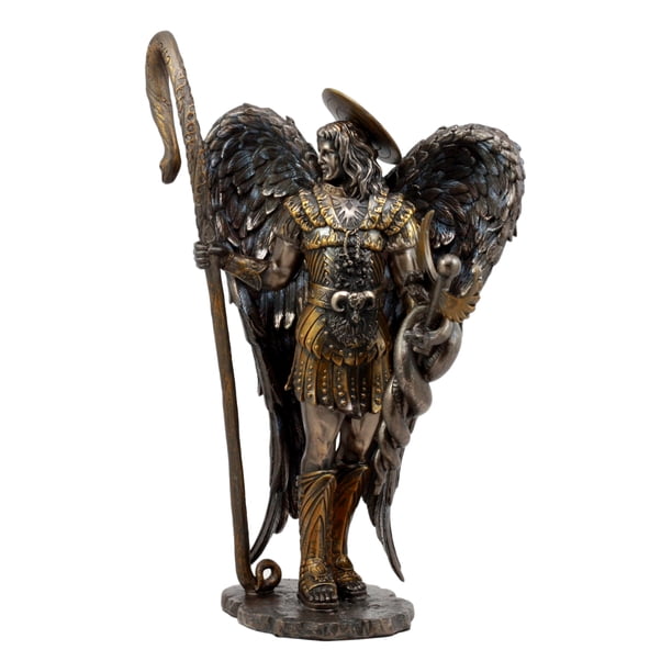 Ebros Saint Raphael The Archangel Holding Healing Staff Statue 13"H ...