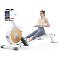 Gymax Folding Magnetic Rowing Machine W/Monitor Aluminum Rail 8 ...