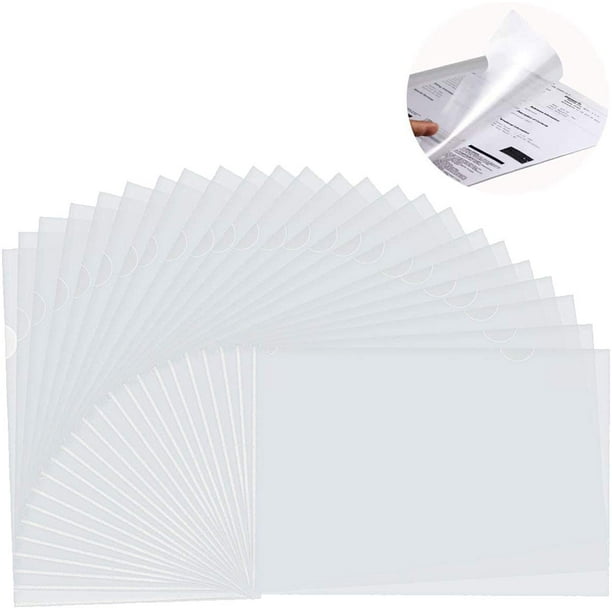 50 Pack L-Type Document Folder, Clear Document Folder Copy Safe Project ...