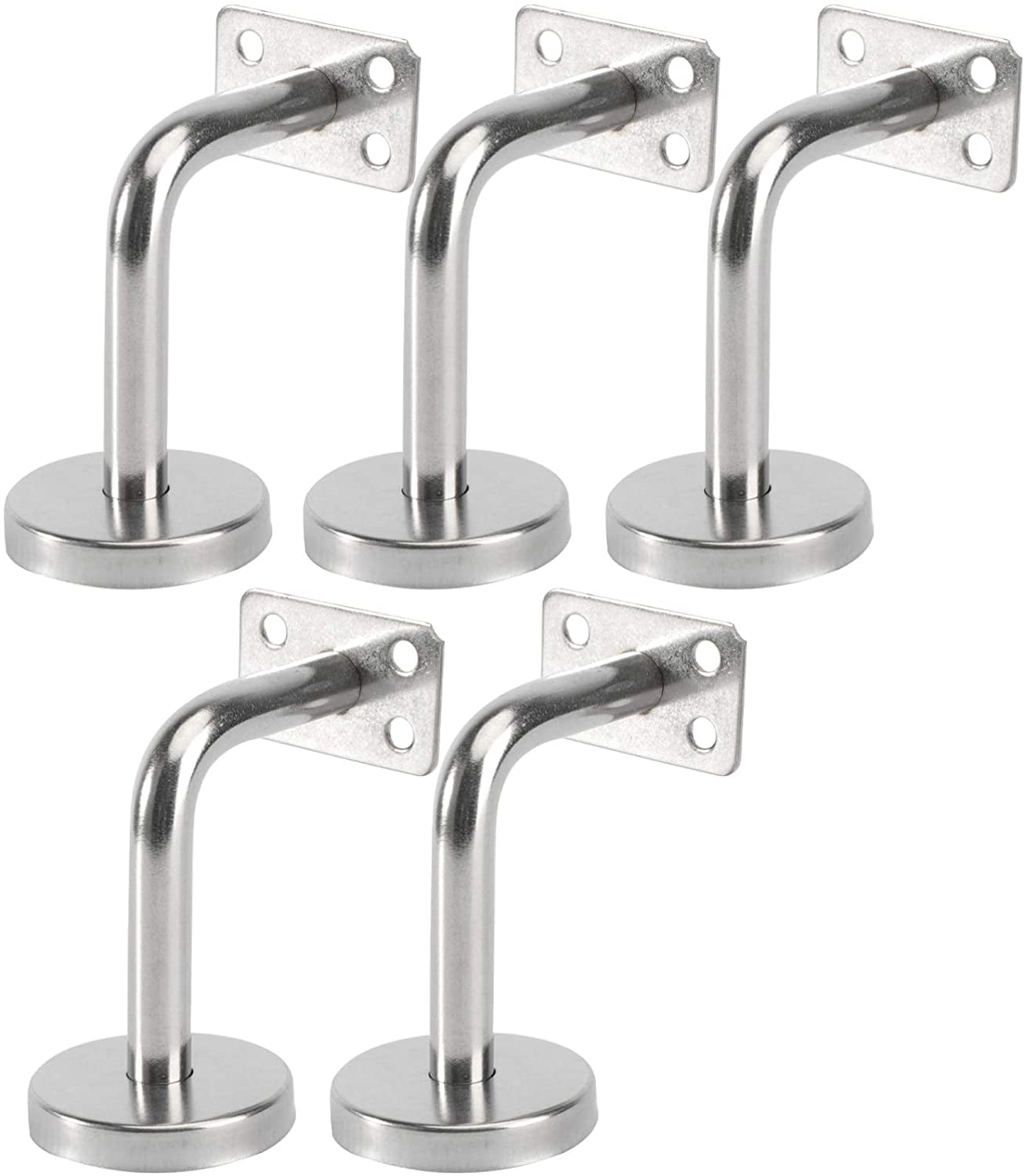 Pack of 5 handrail holders, stairs, stainless steel, wall mounting for ...