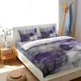 Abstract Purple Grey Smear Graffiti King Size Bed Set,Oil Painting Art ...