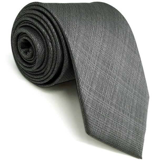 Solid Color Grey Mens Neckties Silk Ties Business Classic 57.5 inches ...