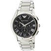 Emporio Armani Stainless Steel Chronograph Men's Watch, Black Dial ...
