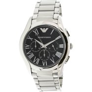 Emporio Armani Men's AR11096 Silver Leather Japanese Quartz Dress Watch ...