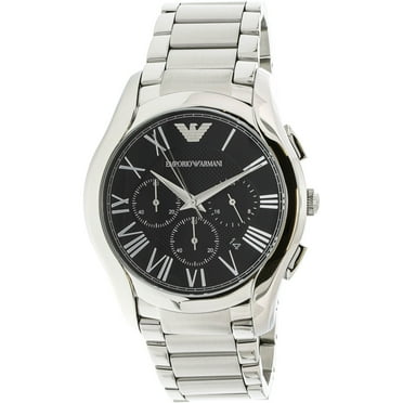 Emporio Armani Men's AR11096 Silver Leather Japanese Quartz Dress Watch ...