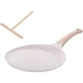 Non-Stick Crepe Pan with Wooden Handle and spreader, 26 cm, White ...
