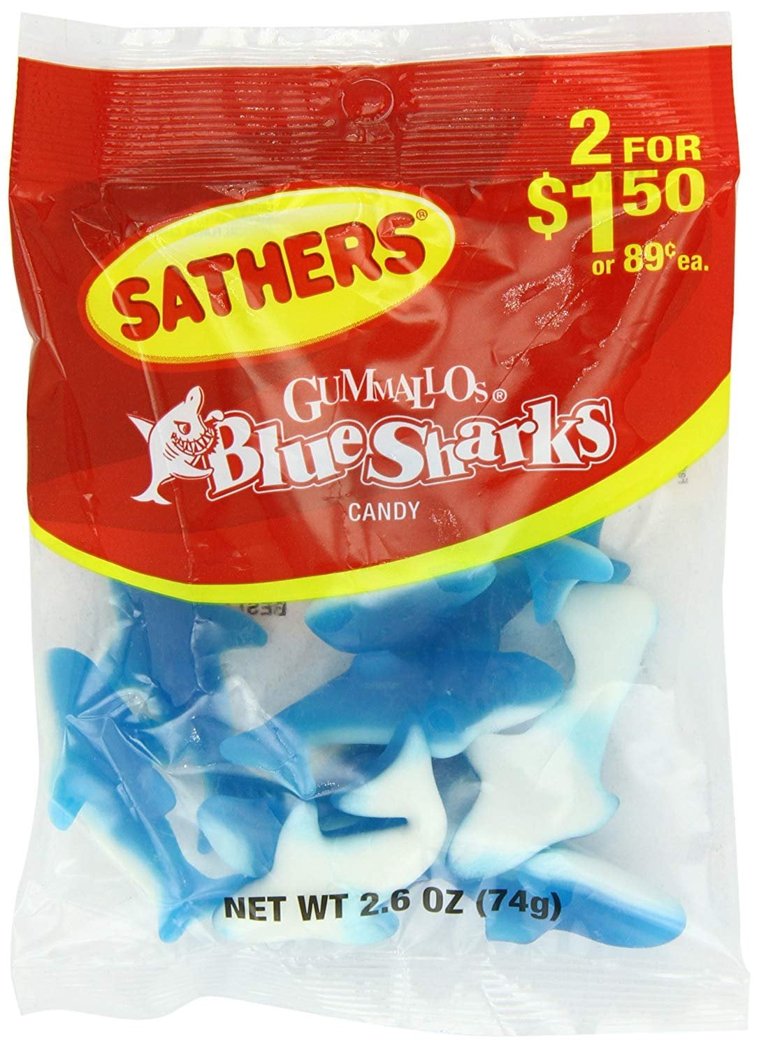 Farley's & Sathers Candy, Blue Sharks, 2.6 Ounce, Pack of 12 - Walmart.com