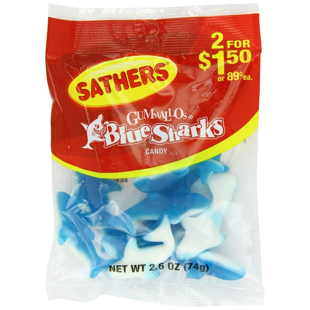 Farley's & Sathers Candy, Blue Sharks, 2.6 Ounce, Pack of 12 - Walmart ...