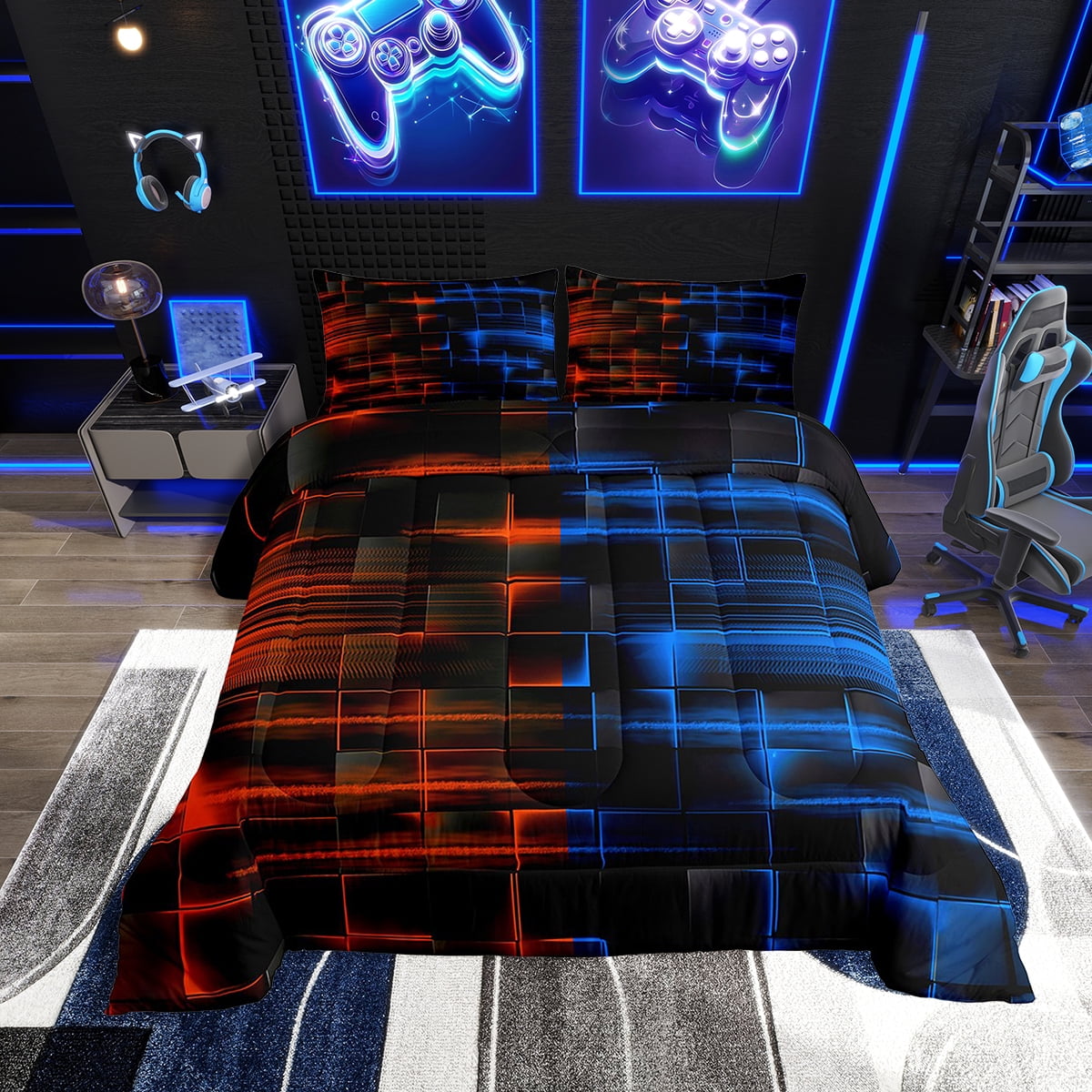 Click here for Erosebridal Blue And Orange Comforter Set Twin Siz... prices