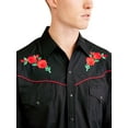 Men's Long Sleeve Rose Embroidery - Walmart.com