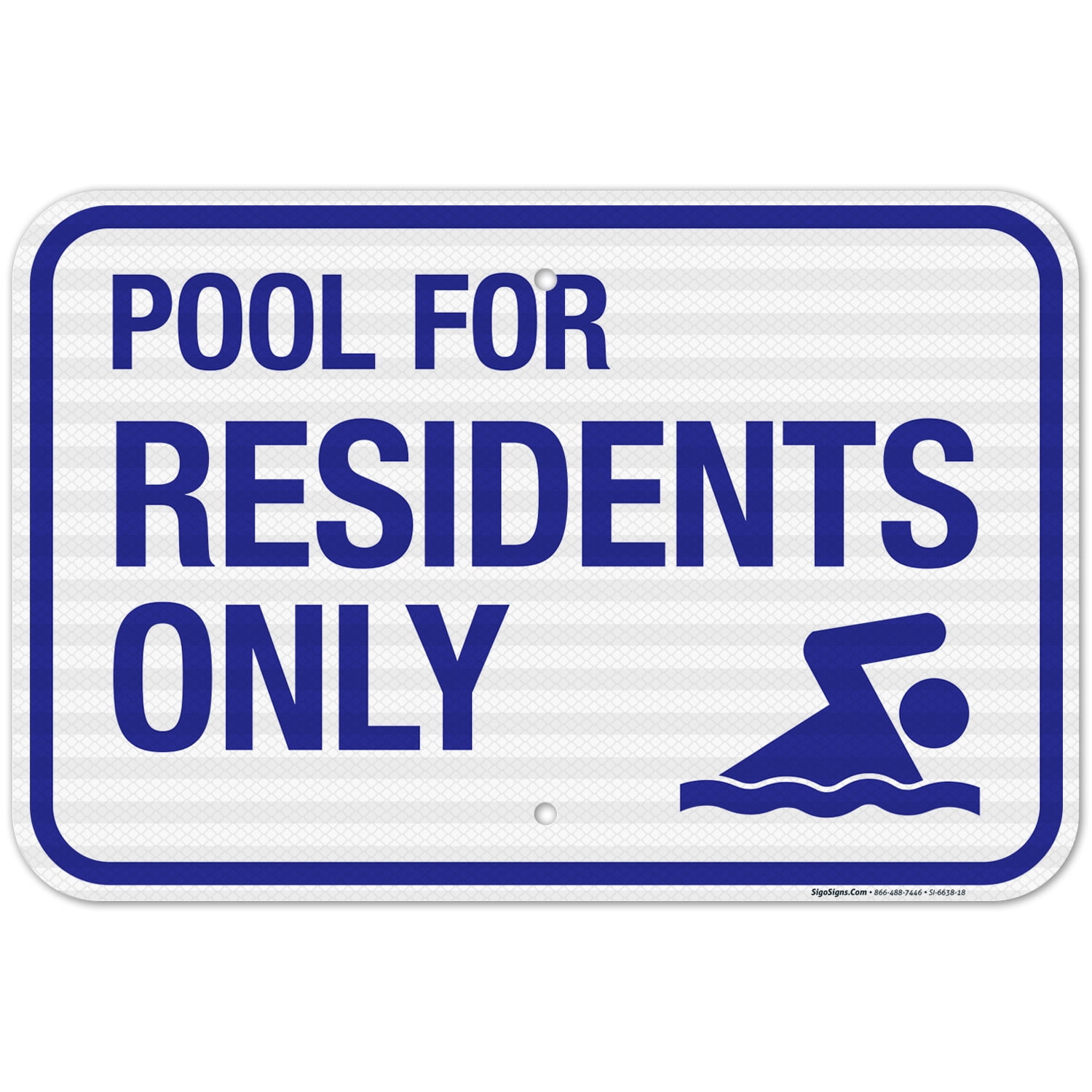 Pool For Residents Only Sign, Pool Sign, 12x12 Aluminum 12x12 Aluminum ...