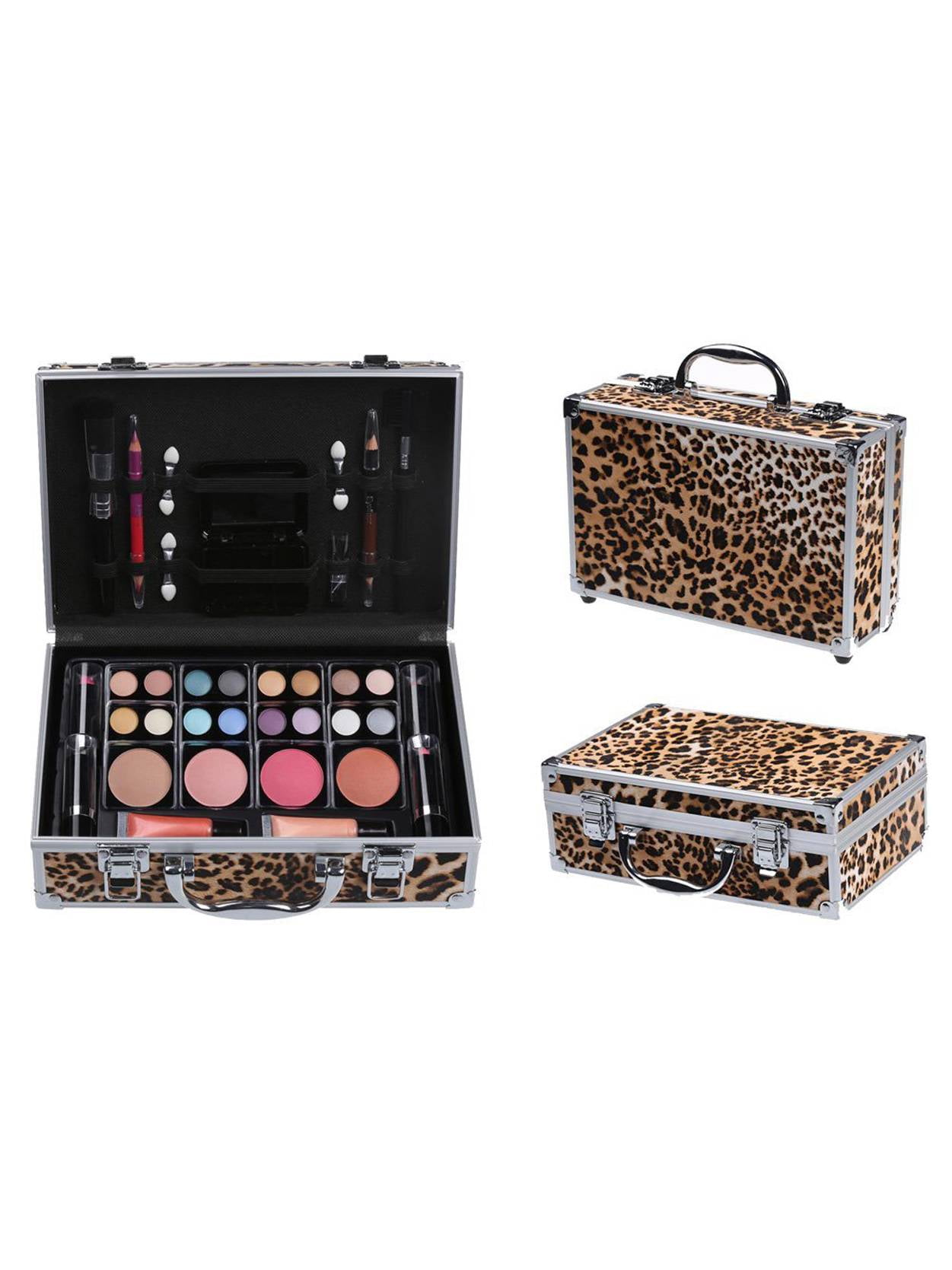 Cameo Cosmetics Premium 51pc Beauty Make Up Set w/ Aluminum Leopard ...