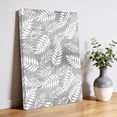 Ash Fronds Canvas Wall Art for Living Room, Gray Silver Slate Leaf ...