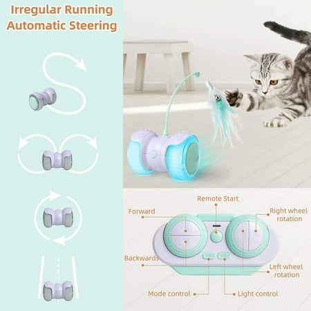 Remote Control Interactive Cat Toy Self-rotating Balls With Led Light ...