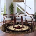 5ft Round Rug Western Stars Brown Area Rugs for Living Room Bedroom ...