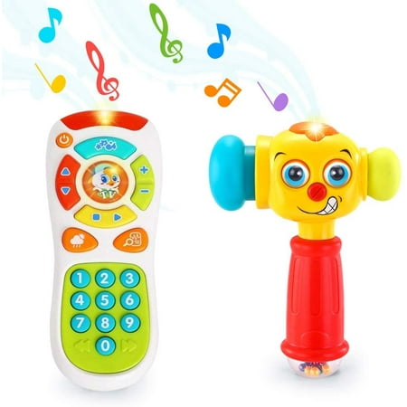 Baby Toys Set, Baby Remote Control Toy & Baby Hammer Toy for 12 to 18 ...