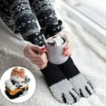 GEEKEO Fluffy Cat Paw Socks, 5 Pairs Cozy Fuzzy Cat Feet Socks for ...
