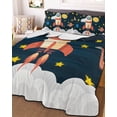 90x96in Quilt Bedding Set, Cartoon Rocket Colorful Planet Lightweight ...