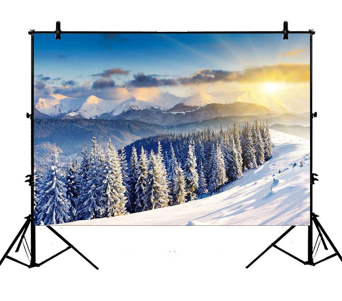 PHFZK 7x5ft Nature Scenery Backdrops, Majestic Sunset in the Winter ...