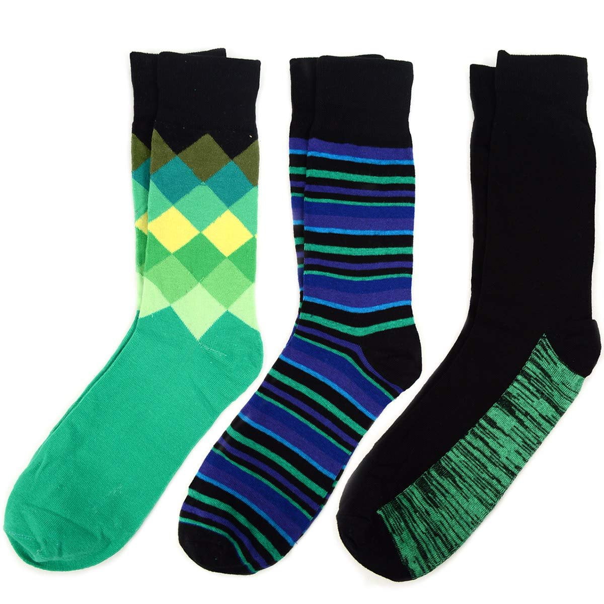 BG Premium Men's Dress Socks 3 Pairs Gift Set - Fits 10-13 - Solid ...