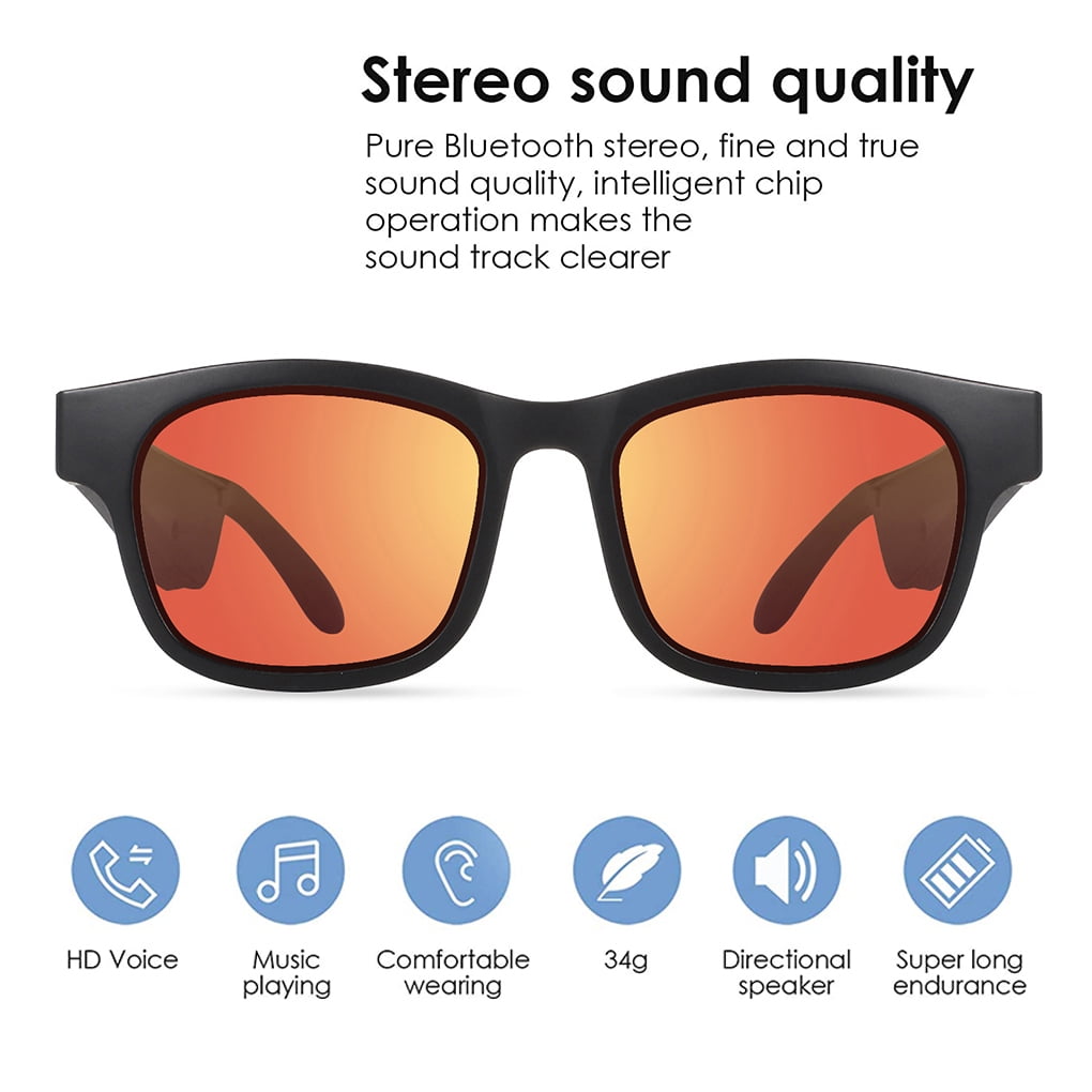 Bluetooth Glasses, Wireless Bluetooth Sunglasses Wireless Stereo ...