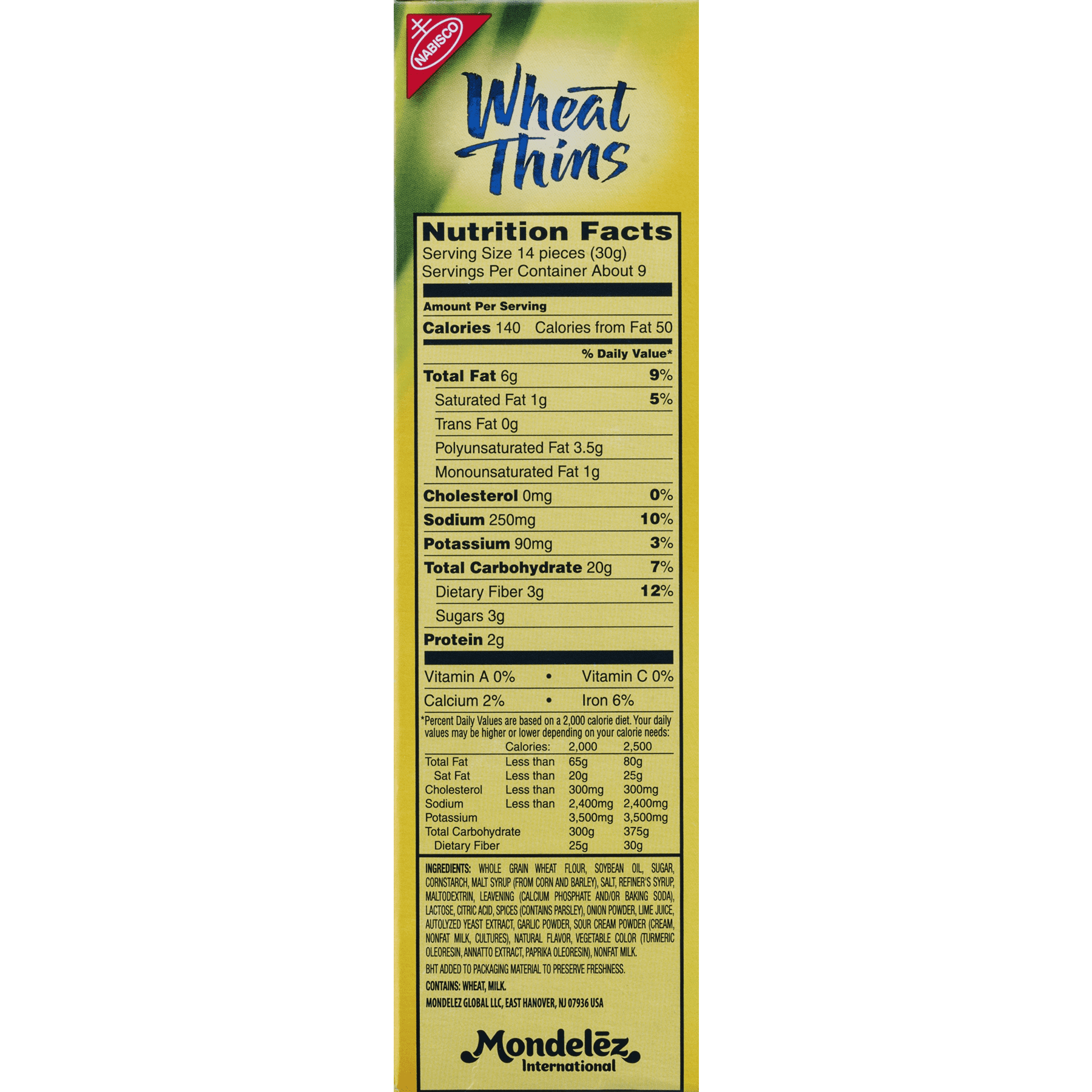 Wheat Thins Label