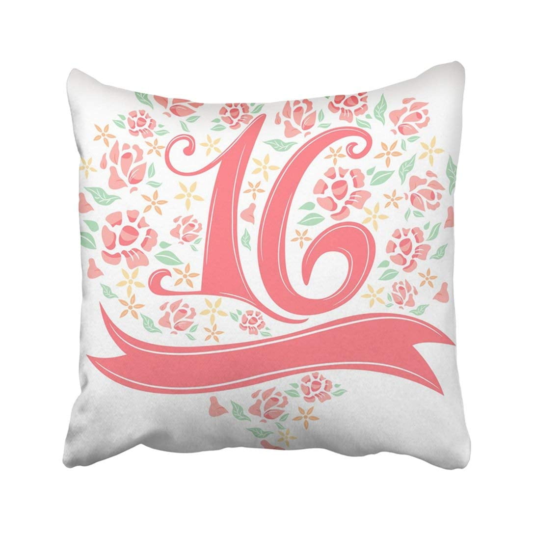 BPBOP Colorful Sweet Of The Number 16 Decorated With Flowers And ...