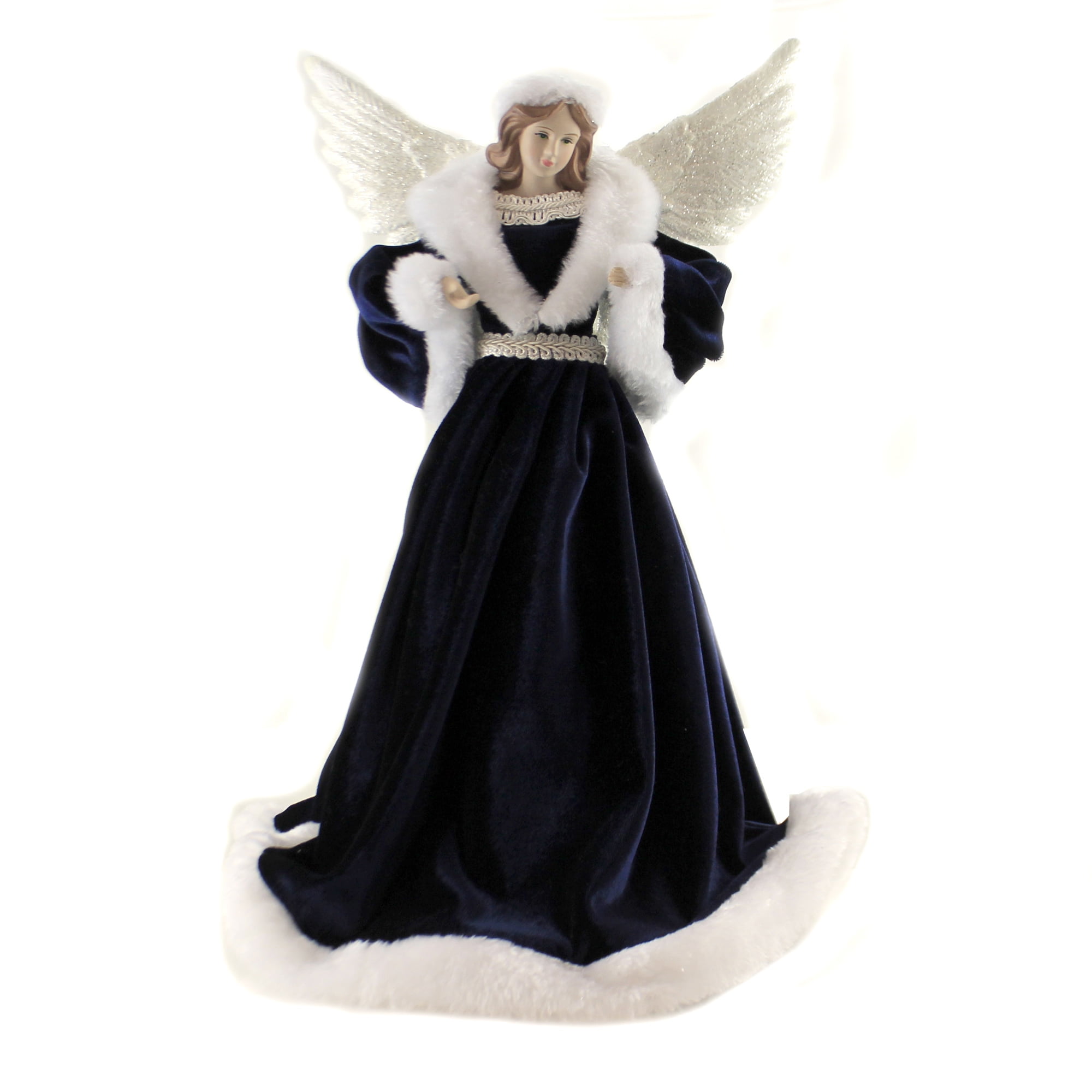Tree Topper Finial Blue Velvet Angel Tree Topper Christmas Heavenly ...