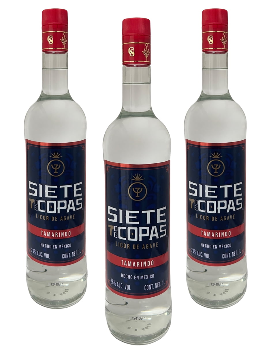 Tripack Licor De Agave 7 Siete De Copas Tamarindo 1000 Ml Siete de ...