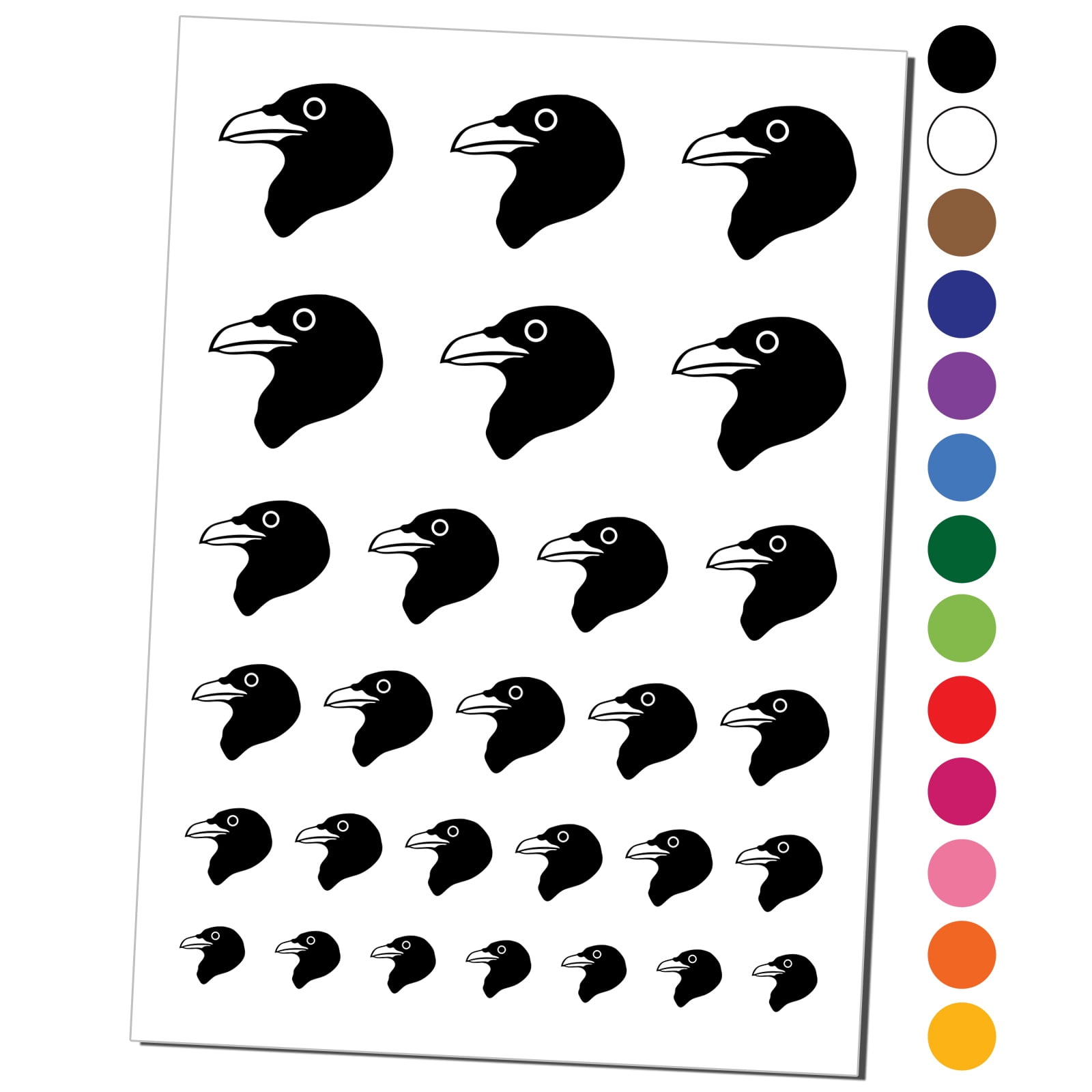 Clever Raven Head Water Resistant Temporary Tattoo Set Fake Body Art ...