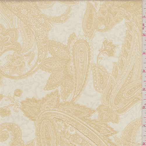Buff Yellow Paisley Polished Cotton, Fabric Sold By the Yard - Walmart ...