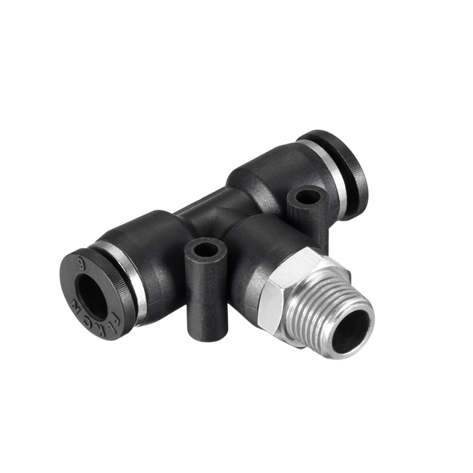 Push To Connect Fittings T Type Thread Tee Tube Connect 15/64" OD x 1/8 ...