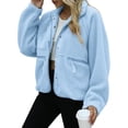 Aellinatey Fleece Coat Button Front Design Long Sleeve Fuzzy Outerwear ...