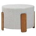 Baxton Studio Finlay Japandi Footstool, One Size, Walnut Brown ...