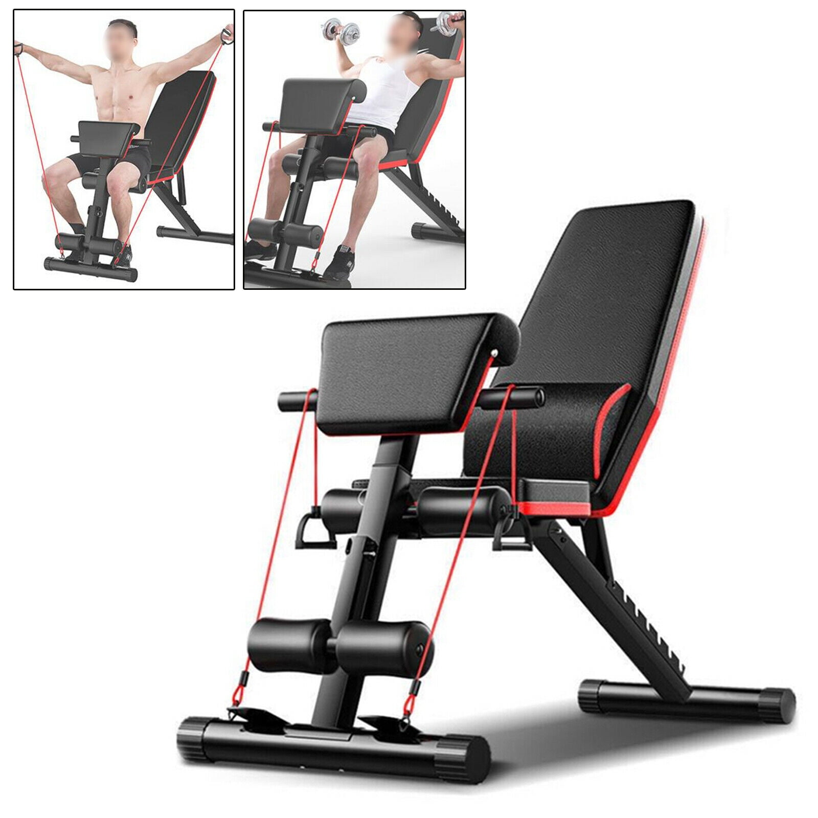 Adjustable Weight Bench Foldable Full Body Workout Fitness Chair Gym ...