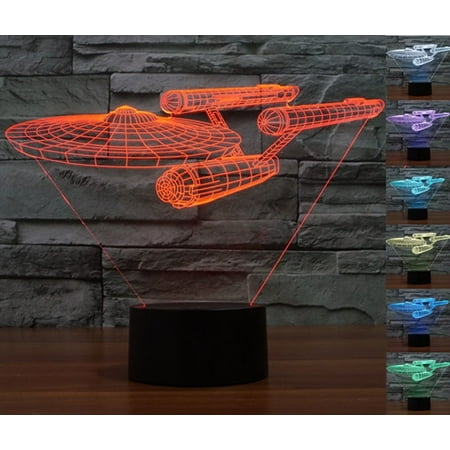 Star Trek USS Enterprise 3D LED Night Light 7 Color Touch Switch Table ...