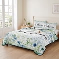 Full Quilt Bedding Set Country Watercolor Wild Flower Breathable Summer ...