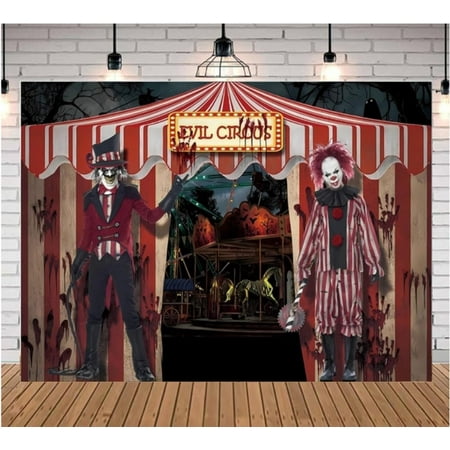 Scary Clown Show Zombie Halloween Evil Clown Backdrop Horror Scary ...