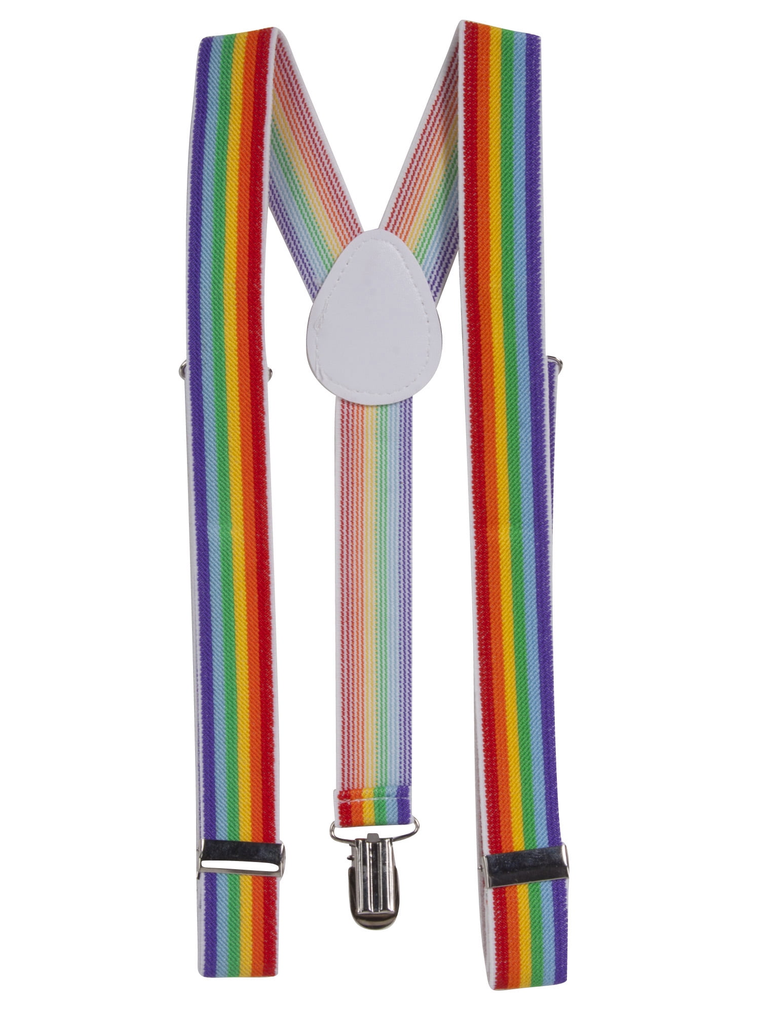 Rainbow Multi Color Elastic Suspenders - Walmart.com