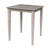 Solid Wood 30" x 30" Dining Table in Washed Gray Taupe - Walmart.com