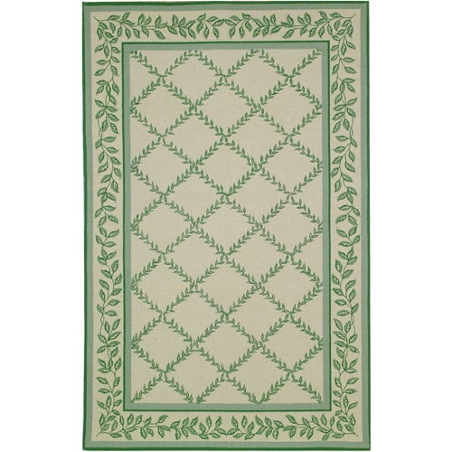 SAFAVIEH Chelsea Alecia Geometric Borders Wool Area Rug, Ivory/Light ...