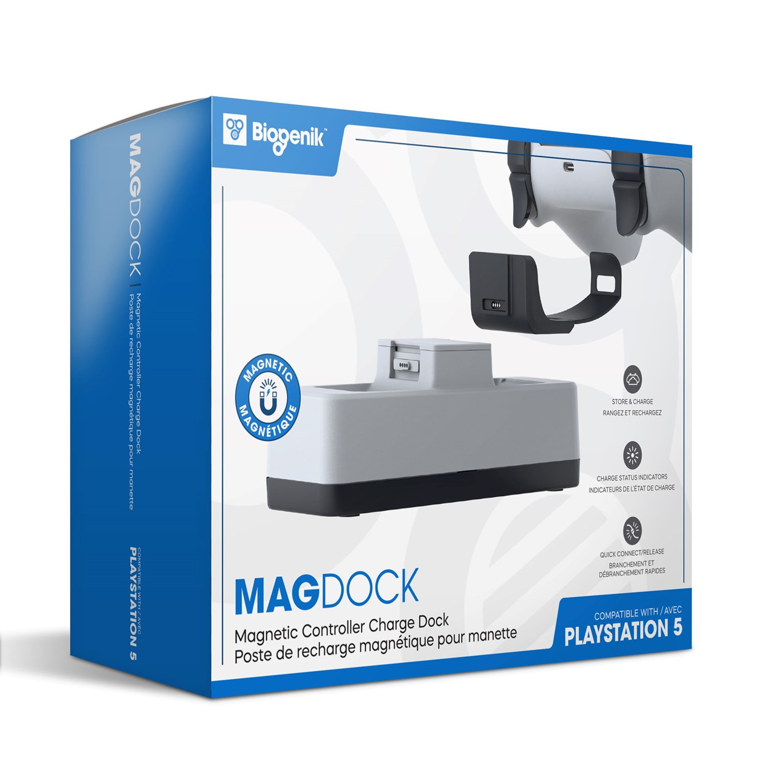 Biogenik MAGDOCK Magnetic Controller Charging Station for Playstation 5 ...